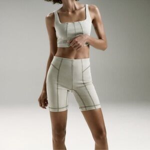 Zara | Shorts | Nwt Zara Tan High Waisted Cycling Biker Shorts Bodying ...